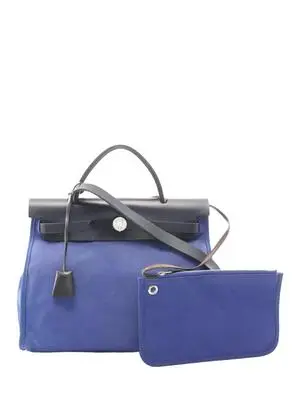 Hermès Toile Herbag Zip 31 Satchel - Blue