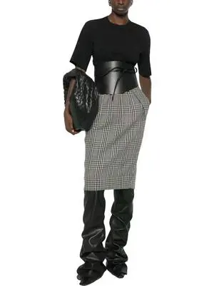 Stella McCartney Prince Of Wales Check Wool Midi Skirt - Grey