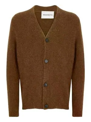 AMARANTO Button-up Wool Cardigan - Brown