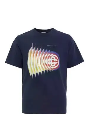 Casablanca Navy Shockwave Short Sleeve T‑shirt - Blue