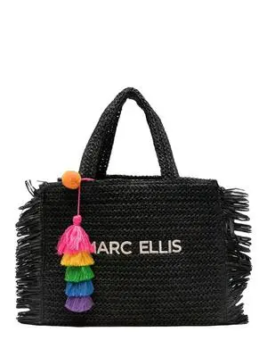 MARC ELLIS Buby Fringe-trimmed Tote Bag - Black