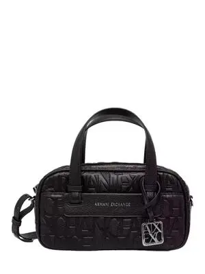 Armani Exchange Logo-embossed Shoulder Bag - Black