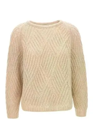 Hemisphere Cable-knit Diamond-pattern Sweater - Neutrals