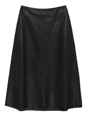 ARMA Vayenne Panelled Leather A-line Midi Skirt - Black