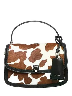 Guess Audrey Cow-print Logo-plaque Tote Bag - Brown
