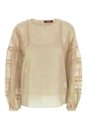 Max Mara Max Mara Sheer-Panelled Blouse Neutrals