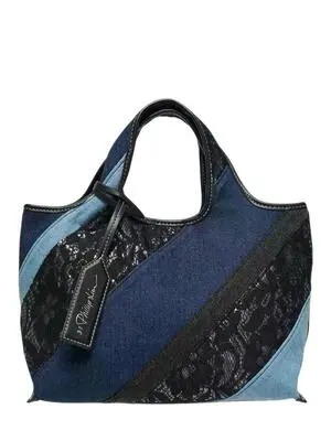 3.1 Phillip Lim Mini Lace-panelled Patchwork Tote Bag - Blue
