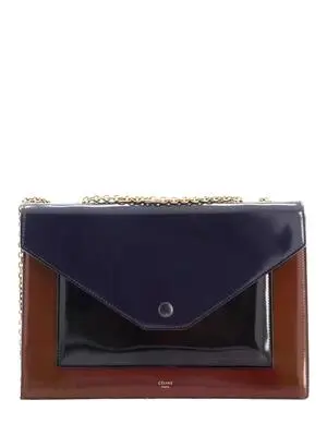 CELINE Celine Pocket Envelope Patent Medium Shoulder Bag