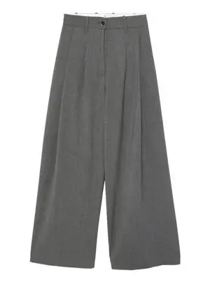 NINE:INTHE:MORNING Petra Pleated Wool Tailored Trousers - Grey