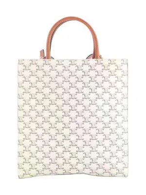 Celine Vertical Cabas Triomphe Coated Canvas Medium Tote Bag - Neutrals