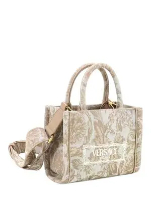 Versace Athena Convertible Barocco Jacquard Small Tote Bag - Neutrals