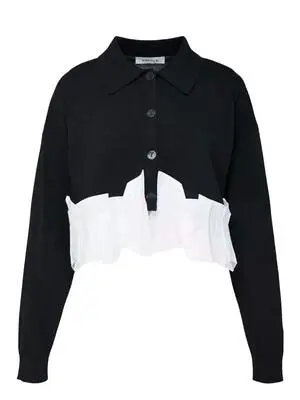 ENFOLD Tucked Docked-hem Cardigan - Black