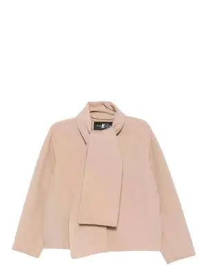 LUISA CERANO Scarf-detail Wool Jacket - Neutrals