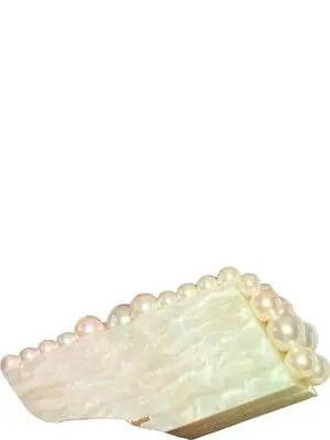 Cult Gaia Eos Lungo Faux-pearl Marbled Clutch Bag - Neutrals
