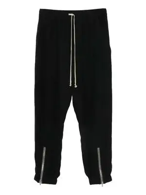 Rick Owens Rick Owens Drawstring Zip-Detail Cropped Trousers Black