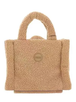 COLMAR Colmar Teddy-Effect Logo-Patch Tote Bag Neutrals