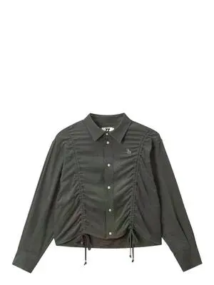 Izzue Ruched Drawstring Shirt - Grey