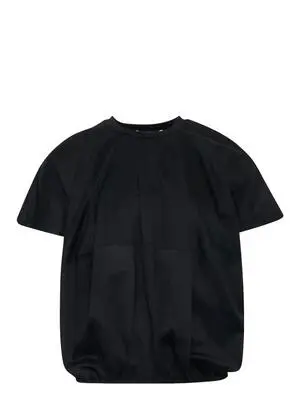 ENFOLD Ball Pleat-detail T-shirt - Black