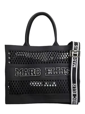 MARC ELLIS Logo-patch Perforated Tote Bag - Black