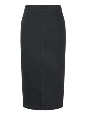 N°21 Zip-fastening Denim Midi Skirt - Black