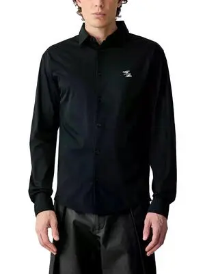 Filling Pieces Logo-embroidered Shirt - Black
