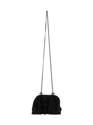 Benedetta Bruzziches Venus La Petite Crystal-embellished Ruched Crossbody Bag - Black