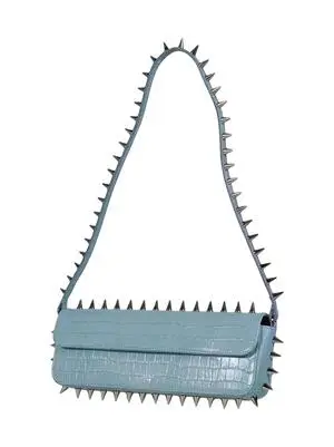 ABRA Abra Spike Crocodile-Effect Leather Shoulder Bag
