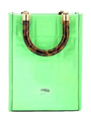 FENDI Fendi Sunshine Shopper Zucca Embossed Leather Mini Tote Bag