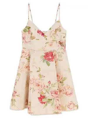 Zimmermann Roselight Short Linen Dress - Cream