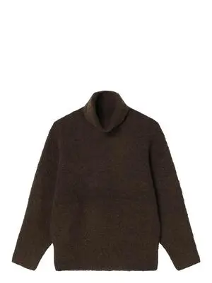TOTEME Alpaca Blend Bouclé Turtleneck Pullover - Green