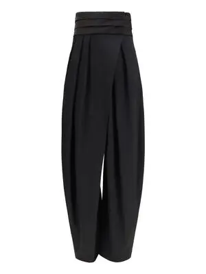 Alaïa Rounded Tuxedo Wool Pants - Black