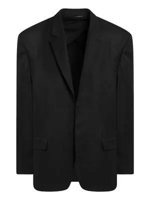 Balenciaga Single-breasted Jacket In Wool - Black