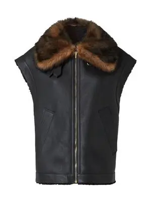 Fendi Nappa Shearling Gilet - Black