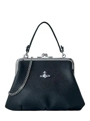VIVIENNE WESTWOOD Textured Leather Granny Frame Purse - Black