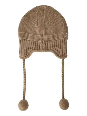 Miu Miu Cashmere Blend Beanie Hat - Multicolor