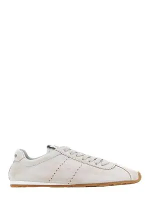 Miu Miu Chalk Nappa Leather Sneakers - White