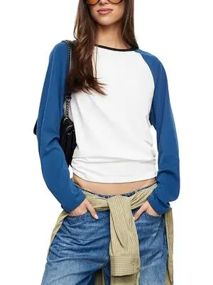 Lioness Lioness Kravitz Cotton Blend Baseball Tee Blue