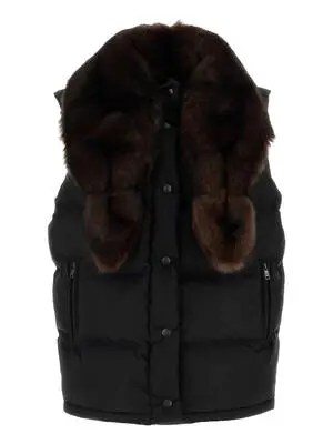 Prada Re-nylon Sleeveless Down Jacket - Black