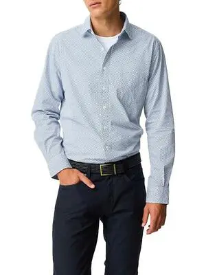 Rodd & Gunn Edbrooke Hill Geo Print Long Sleeve Shirt - Sky
