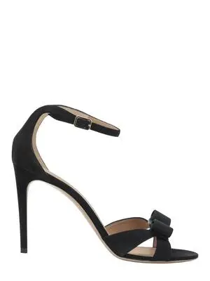 FERRAGAMO Vara Bow Suede Sandal - Black