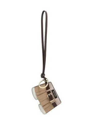 Miu Miu Leather Mini Skirt Shaped Trick Keyring - Brown