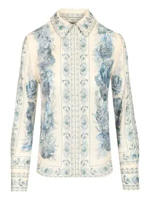 Zimmermann Wanderlust Cotton Printed Shirt - Blue