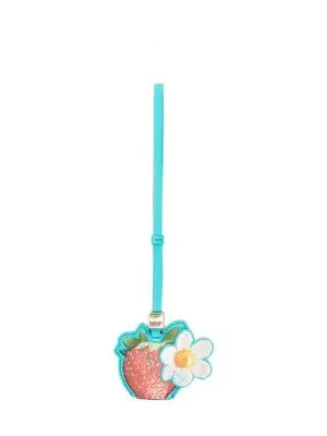 GANNI Strawberry Motif Keyring And Chain - Blue