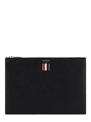 Thom Browne Leather Clutch Bag - Black