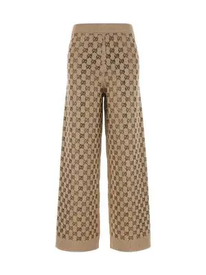 Gucci Embellished Wool Blend Joggers - Brown