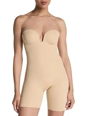 Spanx Suit Your Fancy Strapless Mid-thigh Bodysuit - Honey