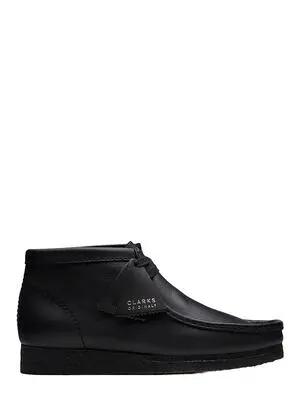 Clarks Wallabee Leather Boots - Black Leather