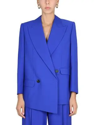 Alexander McQueen Structured Double-breasted Jacket - Blue