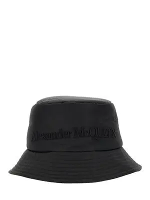 Alexander McQueen Bucket Hat With Logo - Black