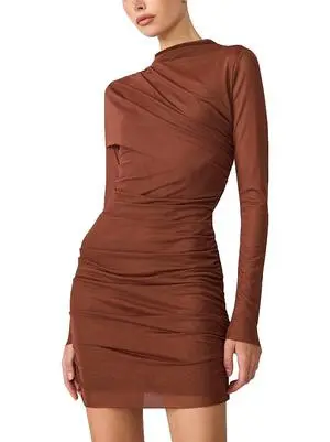 Steve Madden Catrina Draped Bodycon Dress - Cinnamon